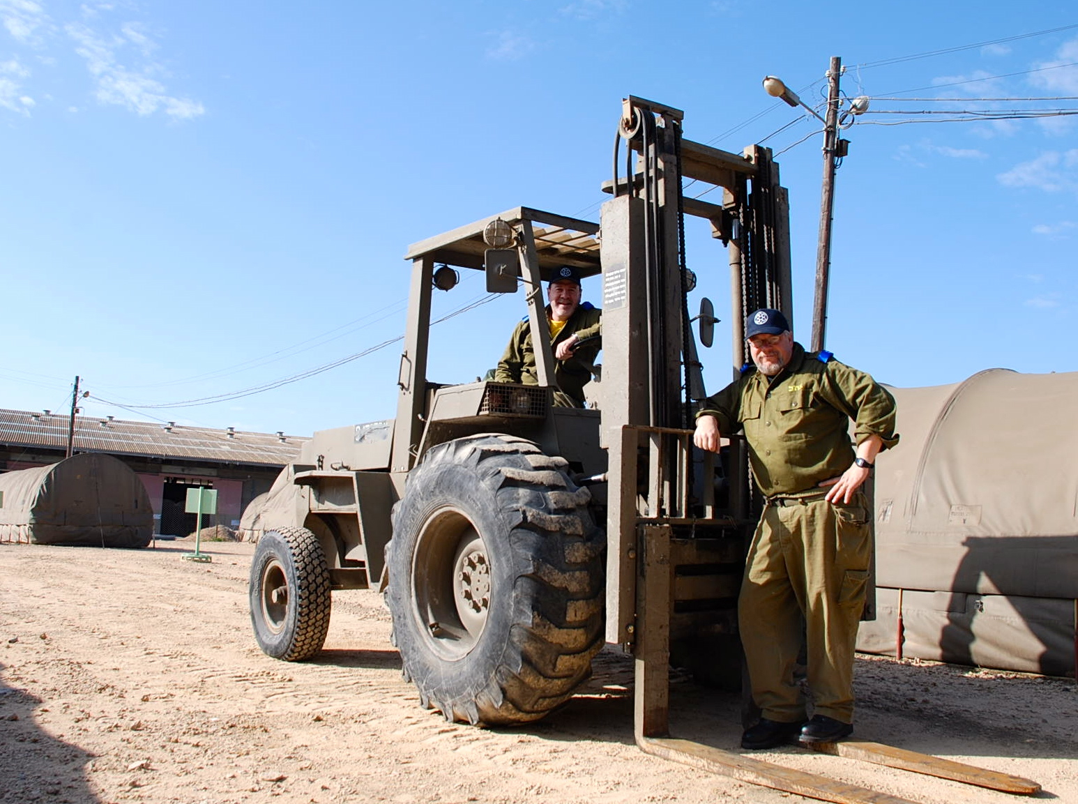Steve and Clark (L) on Forklift