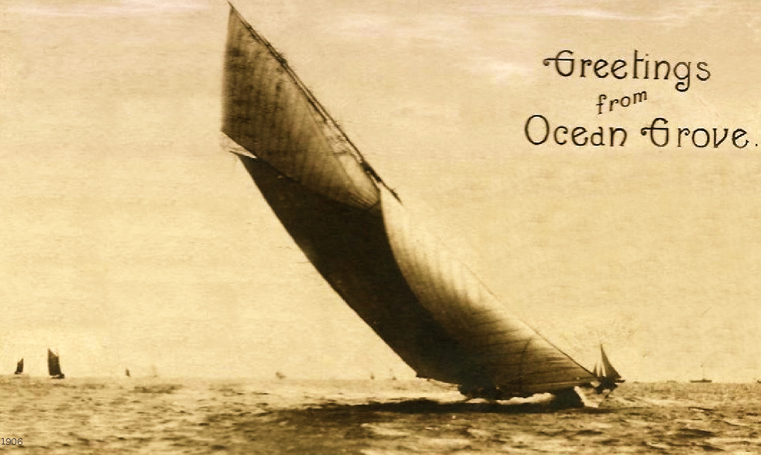 Postcards from Ocean Grove: Tall Sail Schooner off our shores in 1906 ...