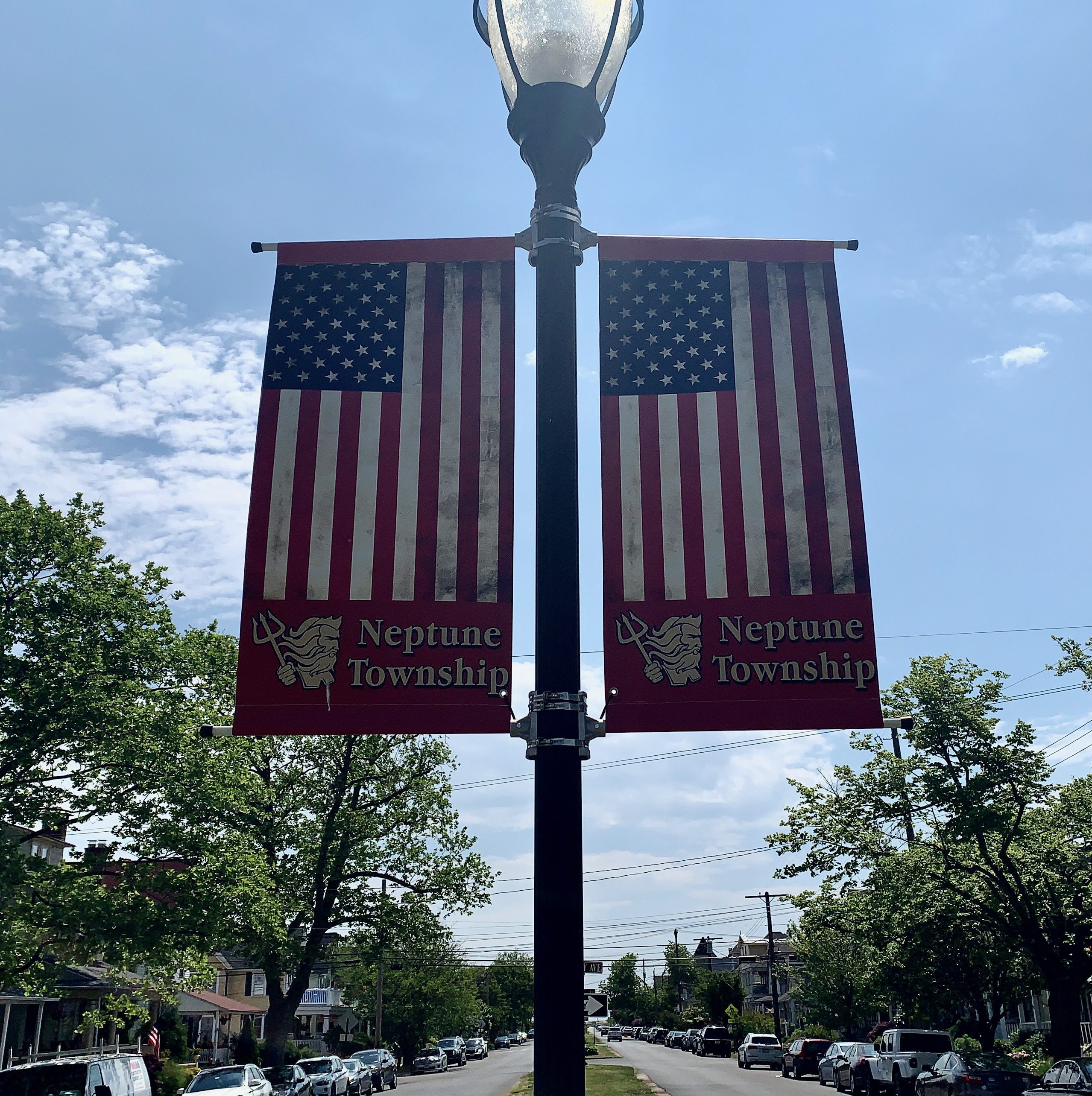 Neptune flags return to hang vertically on Broadway (part II) …and they ...