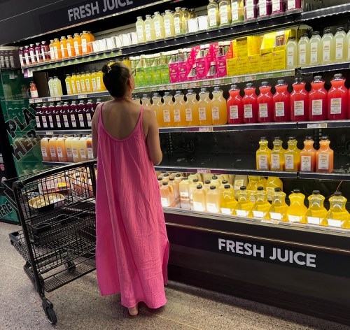 Girls in their summer clothes: Wegmans, Ocean. | M